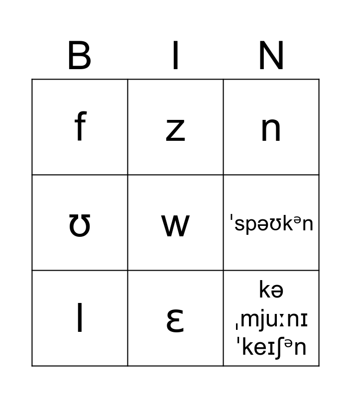 IPA Bingo Card