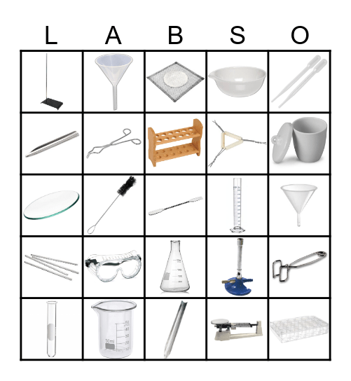 Lab Equipment Bingo Card