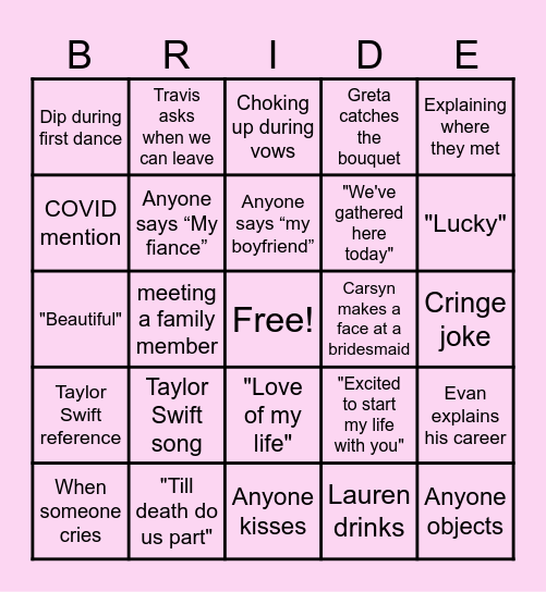 Congrats, Blindauers! Bingo Card