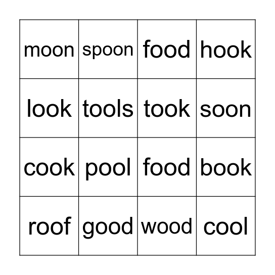 OO - Long and Short Bingo Card