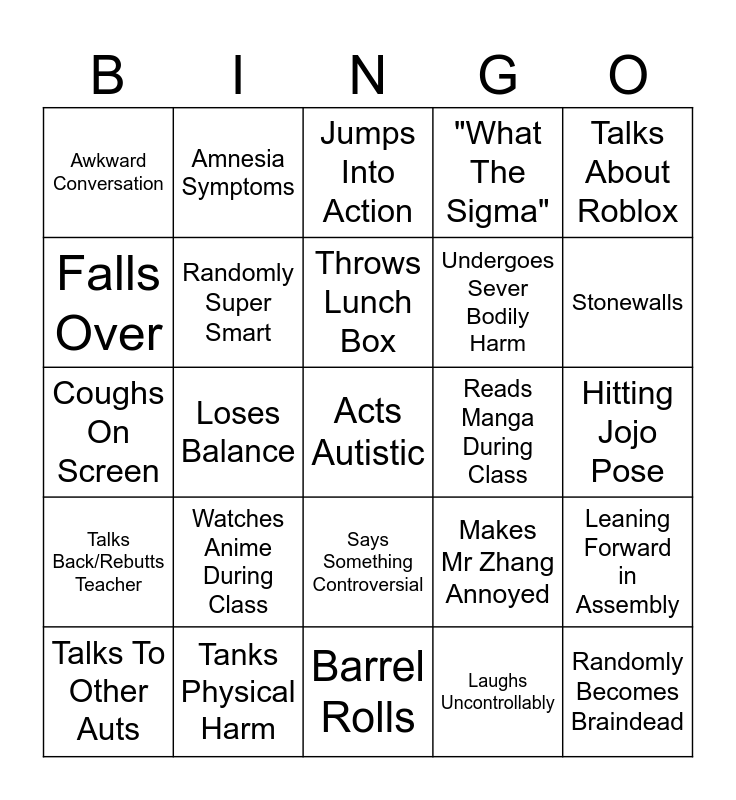 Bob Yue Bingo Card Bingo Card