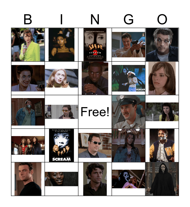 Scream Bingo Card