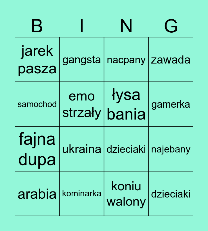 ome bingo gingo Bingo Card