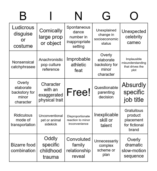 Adamingo Bingo Card