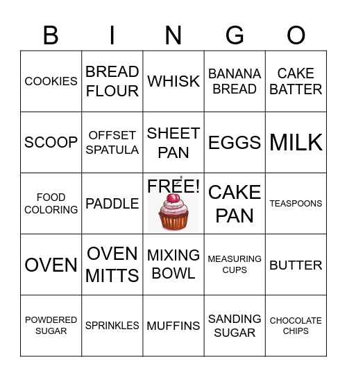 BAKING Bingo Card