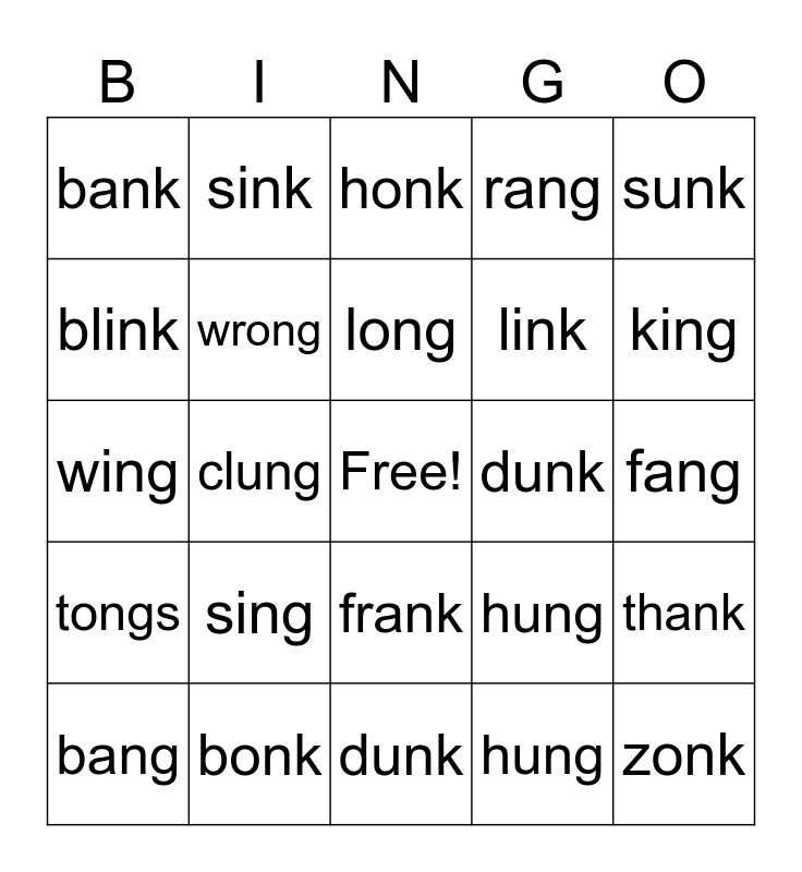 Glued Sounds BINGO! Bingo Card