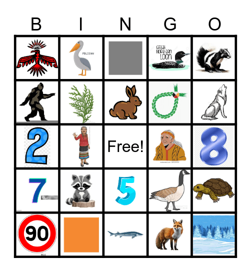 Ojibwe Language Bingo Card