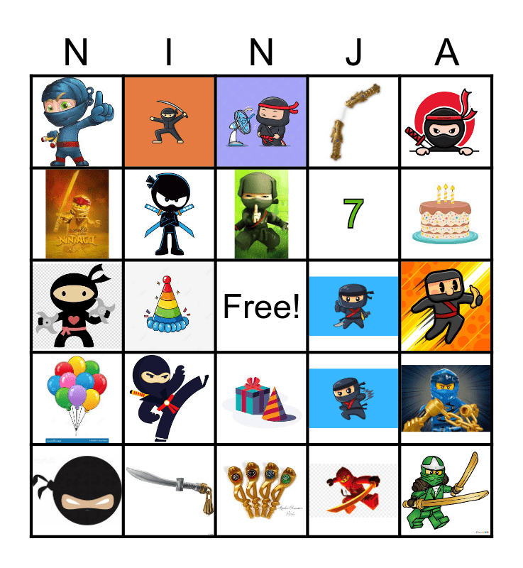 Avni's Ninja Bingo Card