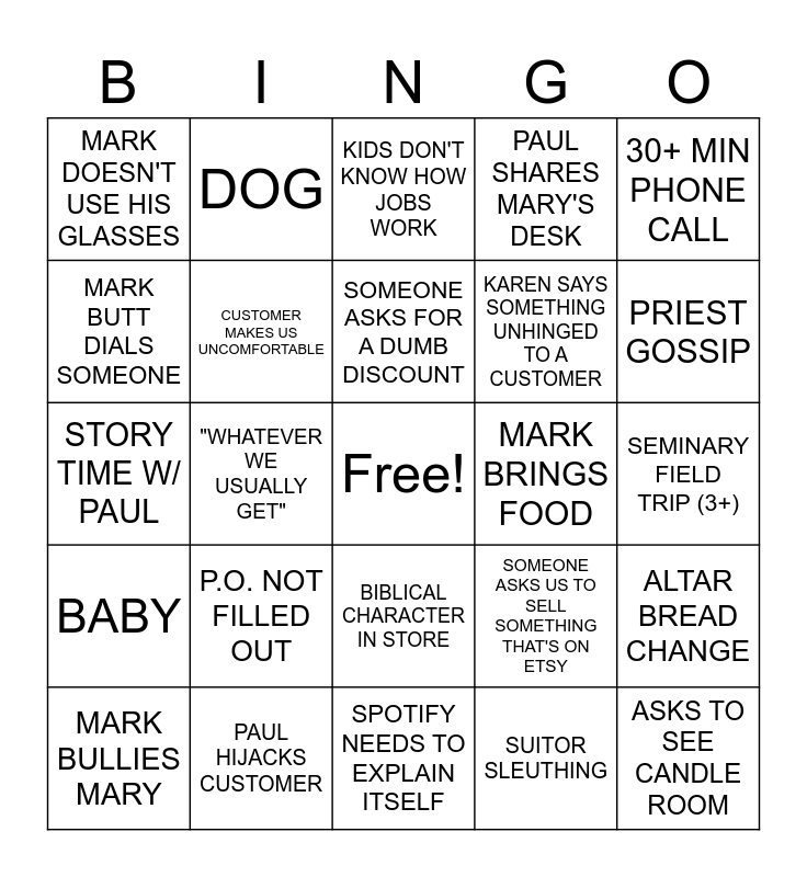 DCS BINGO Card
