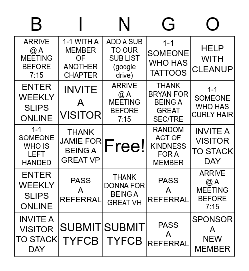FRBB BINGO Card