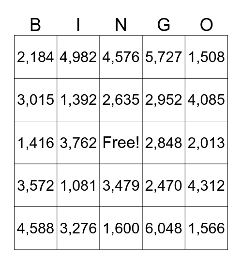 Word Problem Bingo! Bingo Card