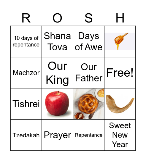 Rosh Hashanah Bingo Card
