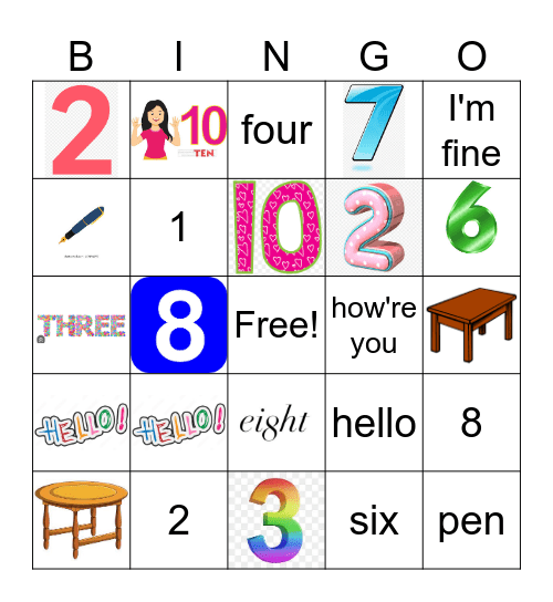 English Bingo 1 Bingo Card