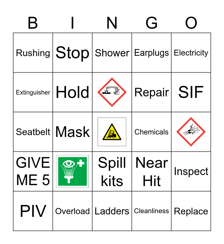 SAFETY BINGO Card