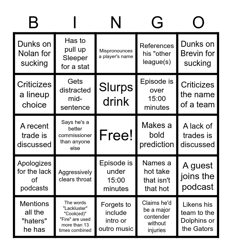 Dynastic Duo BINGO Card