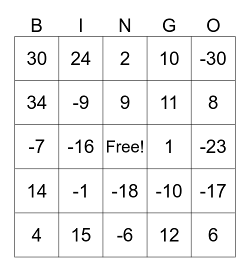 Unit 1 Section 2 Bingo Card