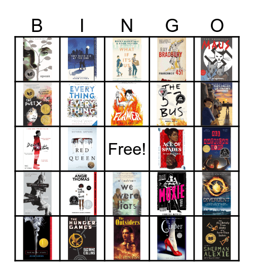 Banned Book BINGO YA Bingo Card