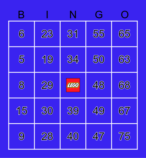 Lego Bingo Card