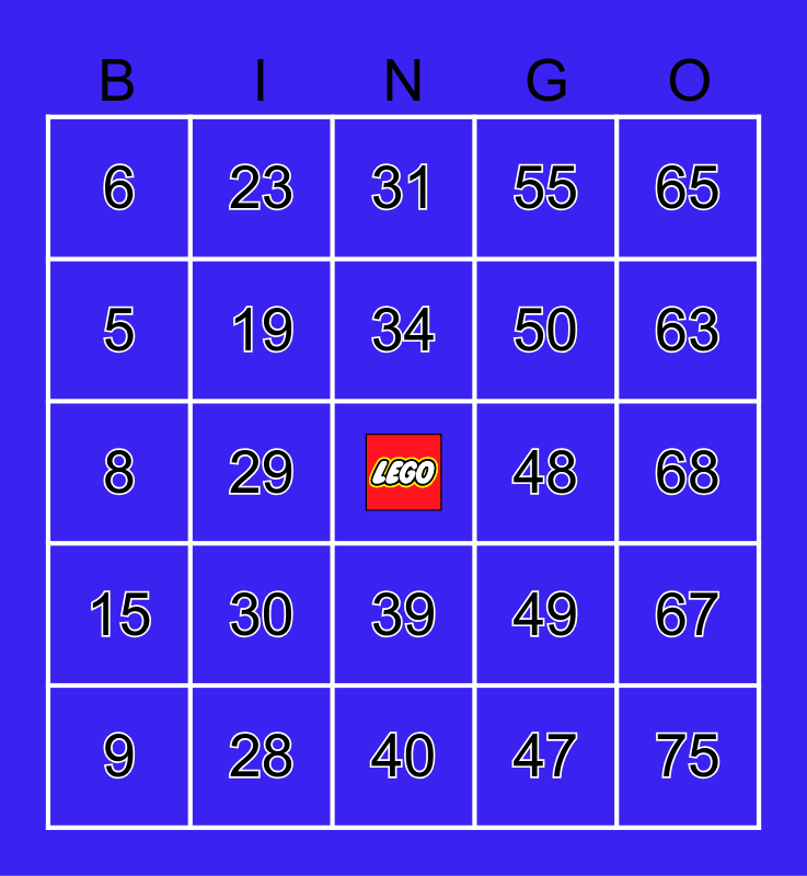 Lego Bingo Card