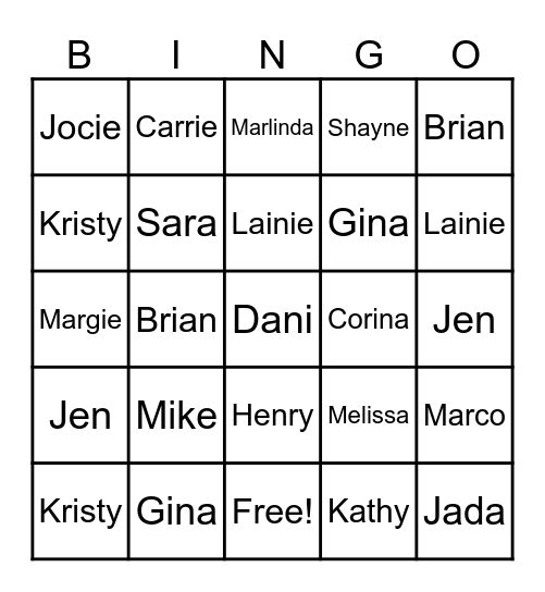 Ed Services Bingo Card