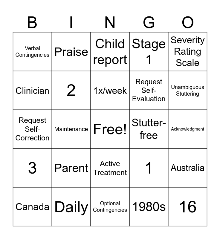 Lidcombe Program Bingo Card