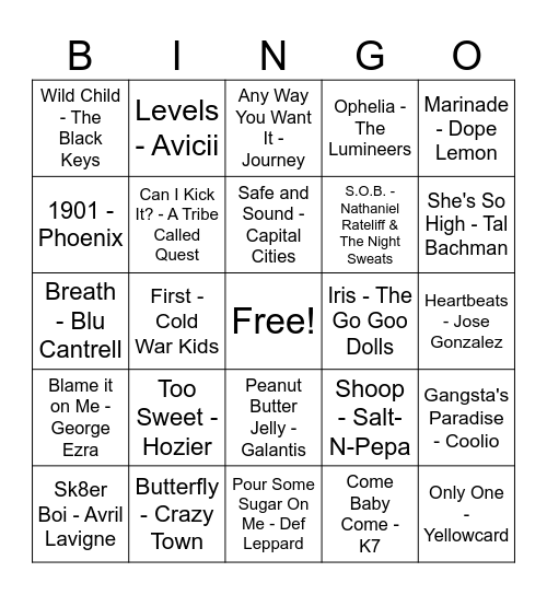 Music Bingo 22.09.2024 #1 Bingo Card