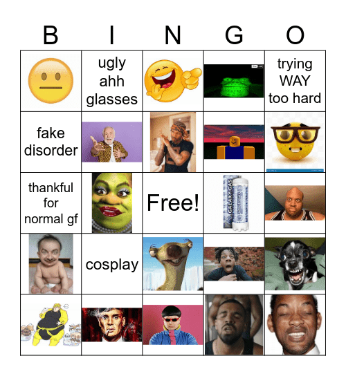 CRINGE BINGO V6 Bingo Card