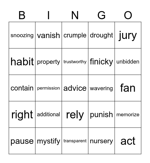 Week 39 Day 2 Quiz Bingo Card