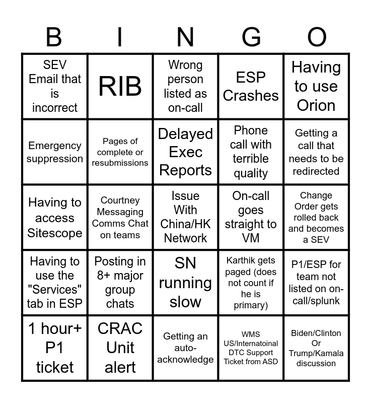 CC Bingo Card