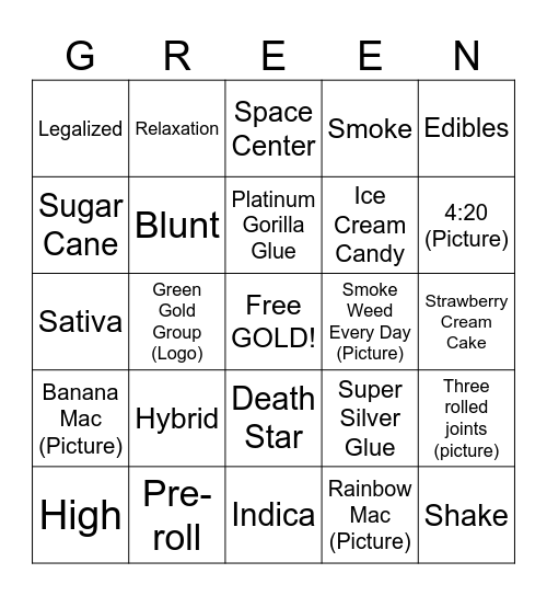 GREEN GOLD BINGO Card