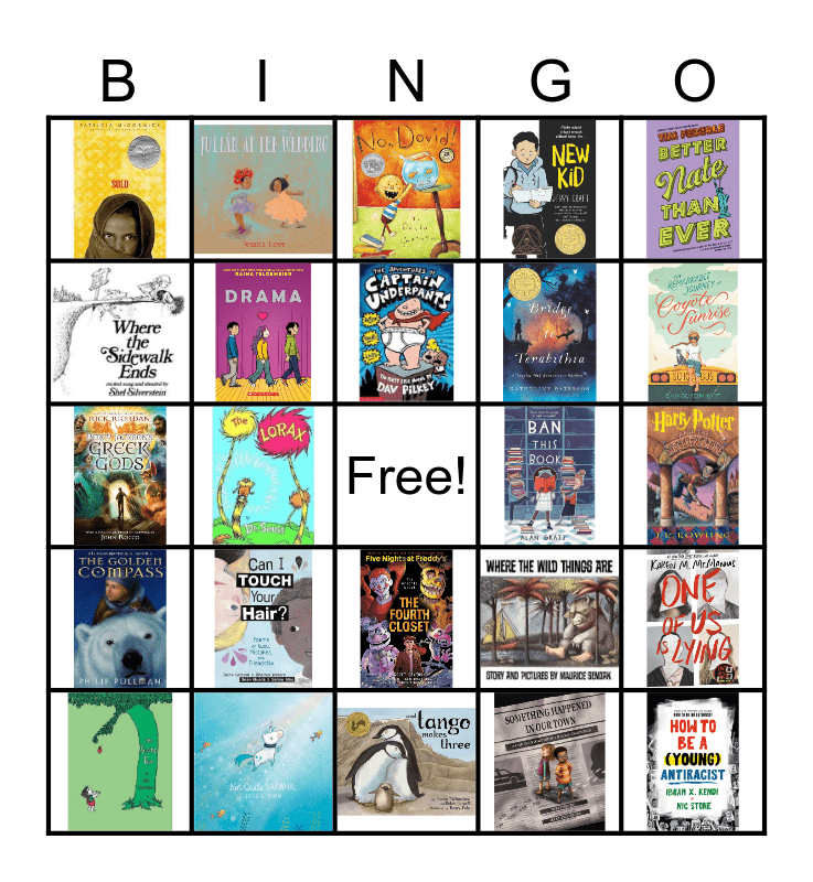 Banned Books 2024 Bingo Card