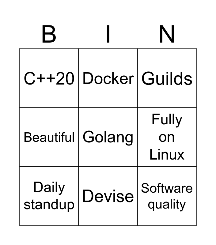 Continuous Delivery Bingo Card
