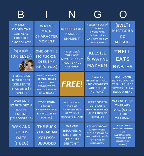 The Lost Metal Bingo Card
