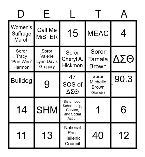 47 SOS - 35th Deltaversary Bingo Card
