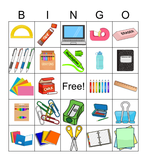 Backpack Bingo Card