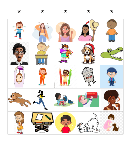 Week 7 (Feelings & Actions) Bingo Card