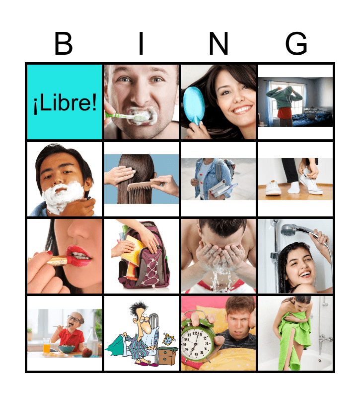 Spanish Reflexive Verbs Bingo Card