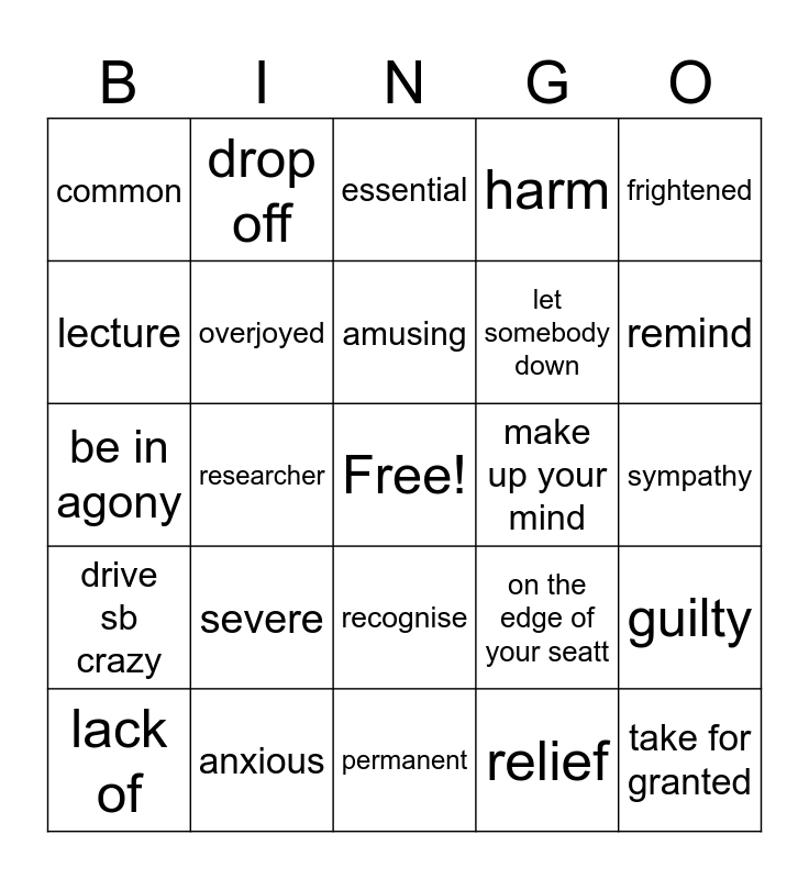 Close up B2 Bingo Card