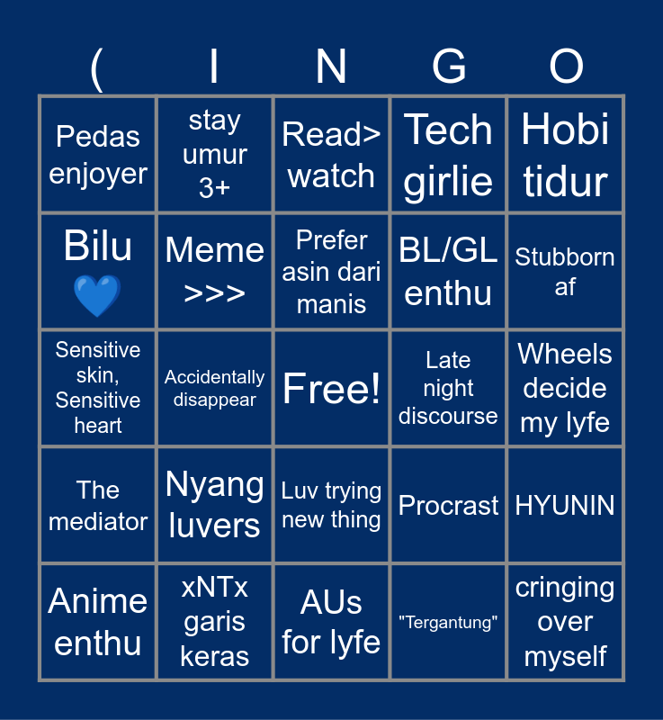 Bi's Bingou Bingo Card