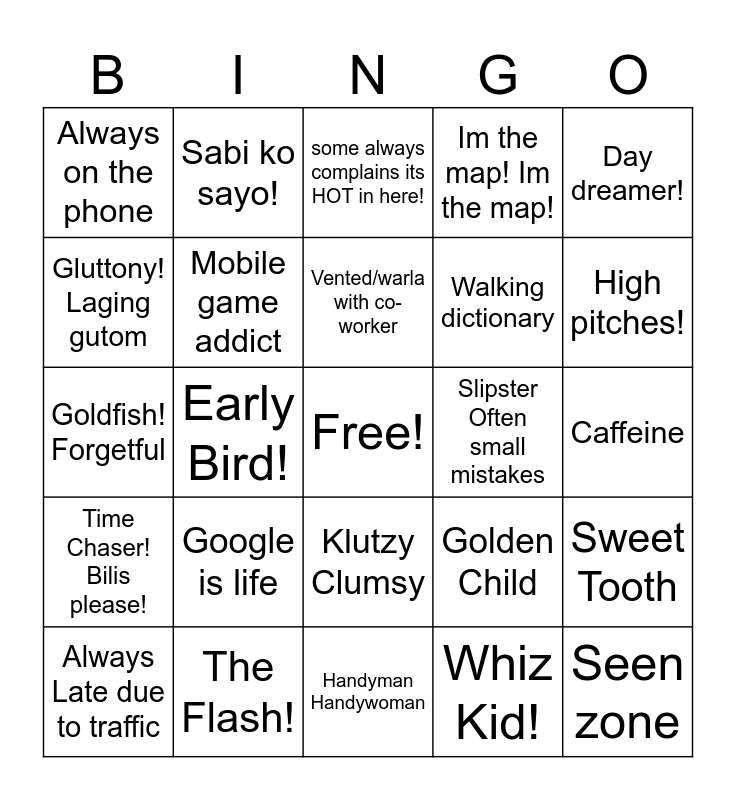 ADM MEMORY LANE Bingo Card