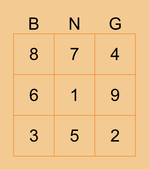 Les Nombres Bingo Card