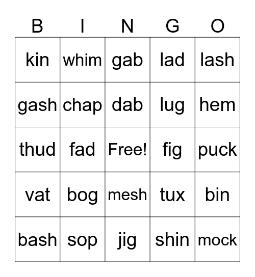 Step 1.3 Bingo Card