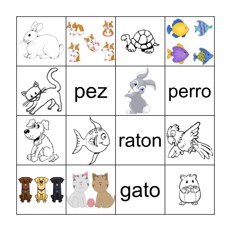 Mascotas Bingo Card
