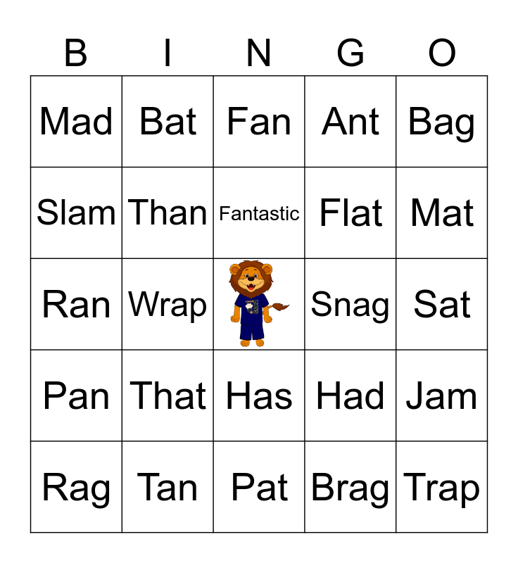 Spelling Word Bingo Card
