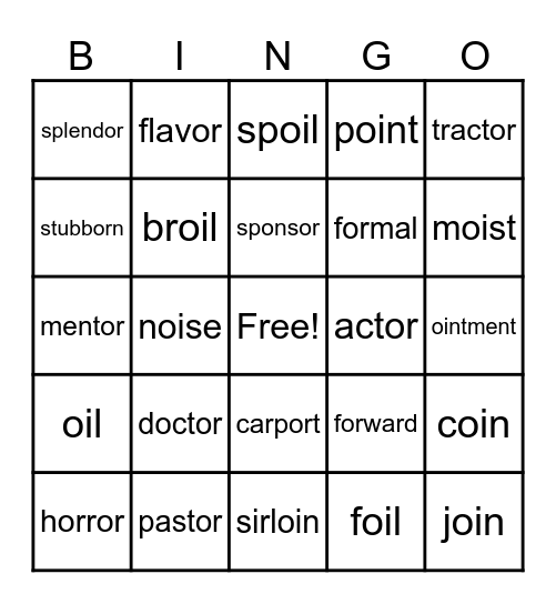 4th Grade Bingo Game Bingo Card