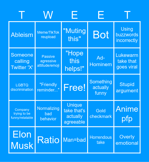 Twitter Bingo Card