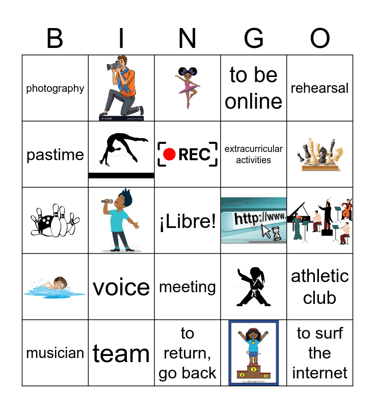 Cap. 1B ¿Qué haces después de las clases? Bingo Card
