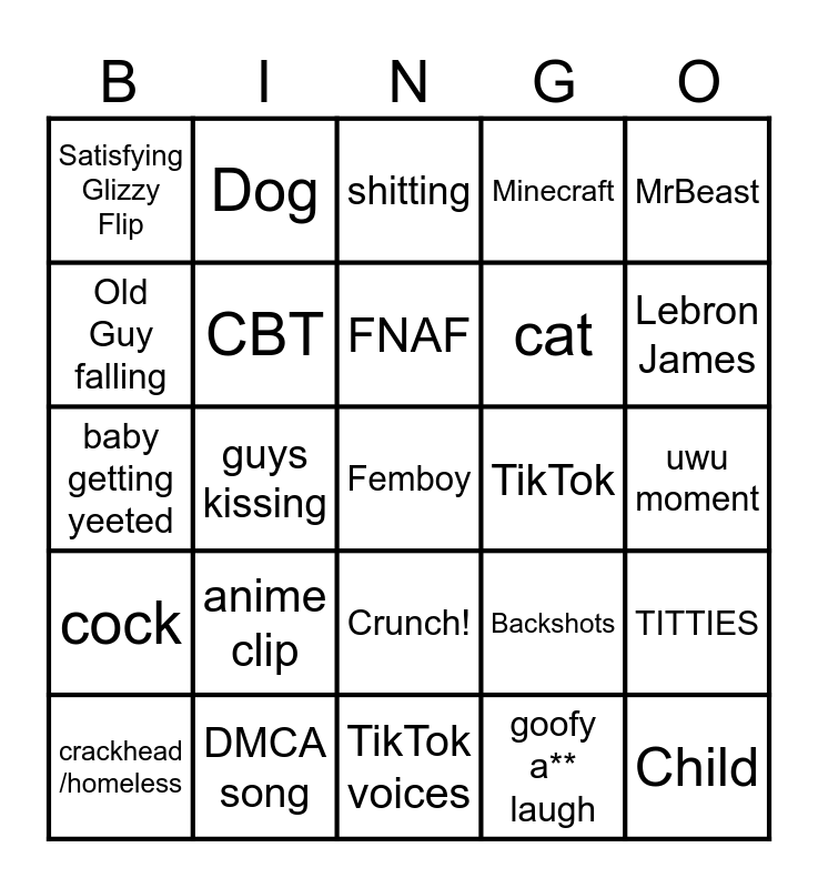 You Laugh You Lose Bingo Card