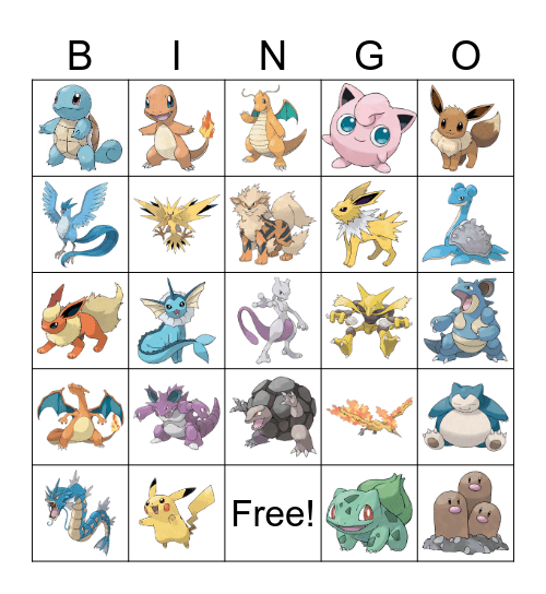 Pokémon BINGO Card
