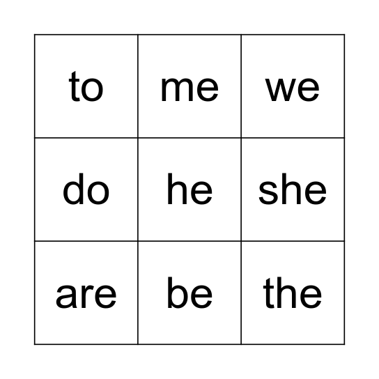 Tricky Word Bingo Blue Bingo Card